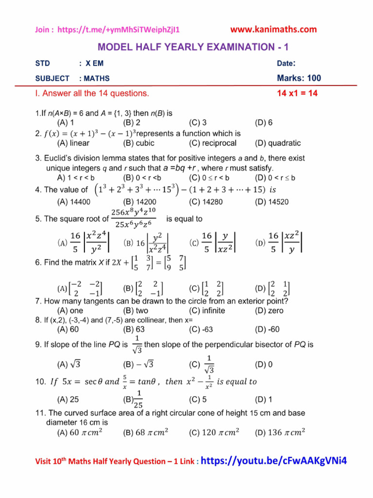Class 10 Math 1-Processed | PDF