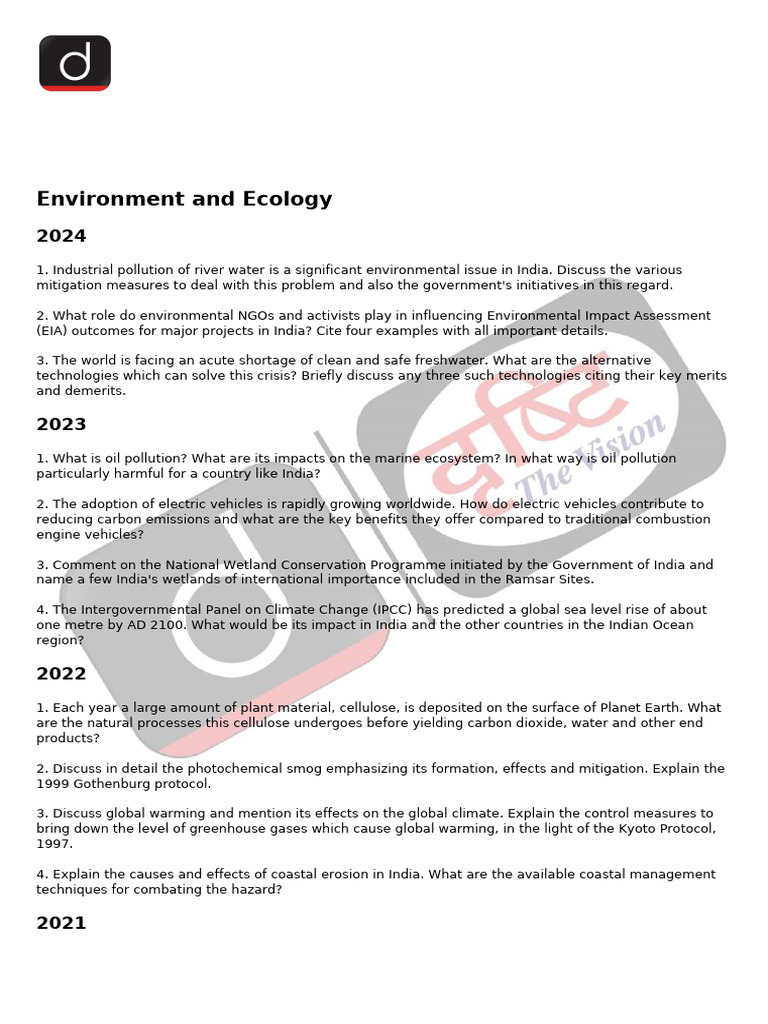 Environmental Issues and Solutions in India | PDF | Climate Change ...