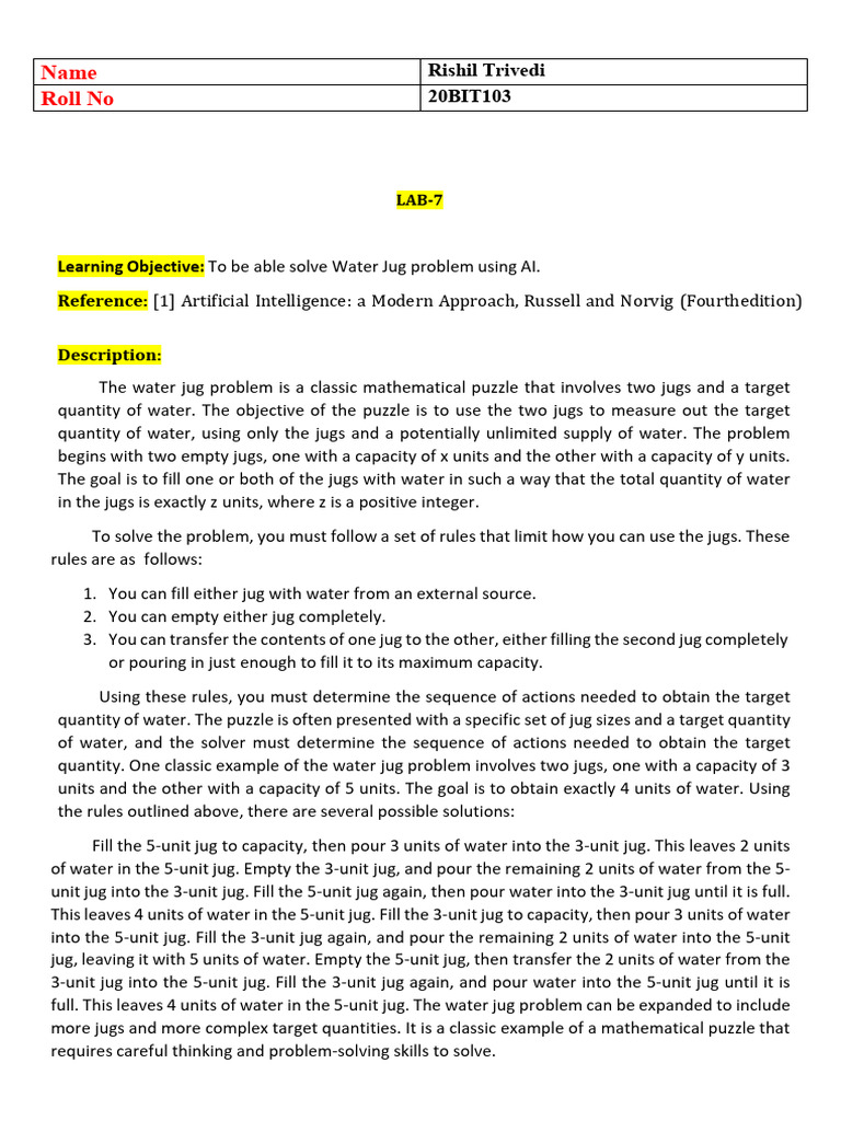 20BIT103_RishilTrivedi_AI_Lab7 | PDF | Computer Science | Applied Mathematics