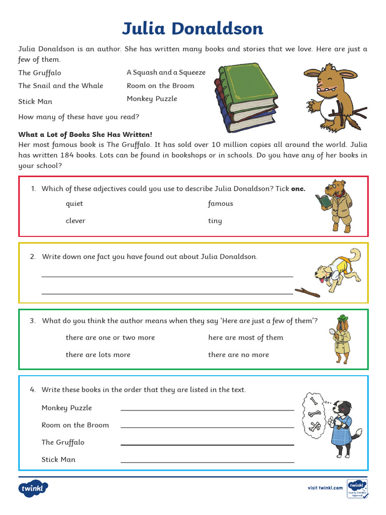 Julia Donaldson: Author Overview and Facts | PDF