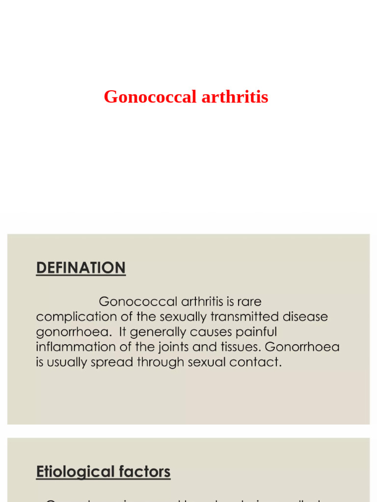 Gonococcal Arthritis | PDF