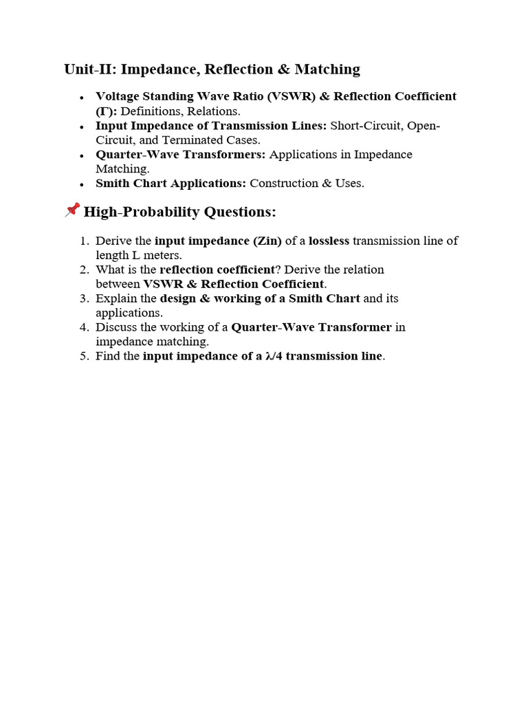 EMWTL Unit-2 IMP Topics | PDF