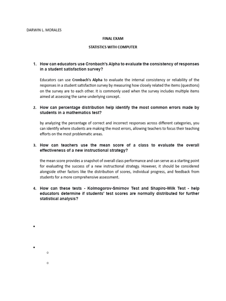 Mat 402 Statistics With Computer Final Exam | PDF | P Value | Analysis Of Variance