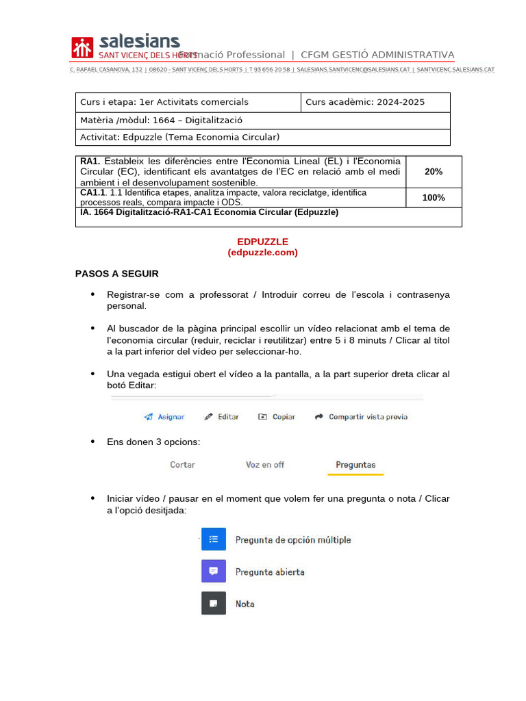 RA1 Edpuzzle Exemple Per Alumnes | PDF