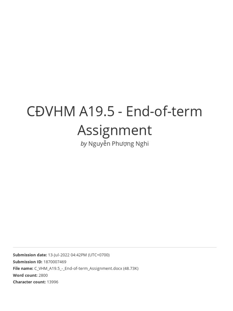 CĐVHM A19.5 - End-Of-Term Assignment | PDF