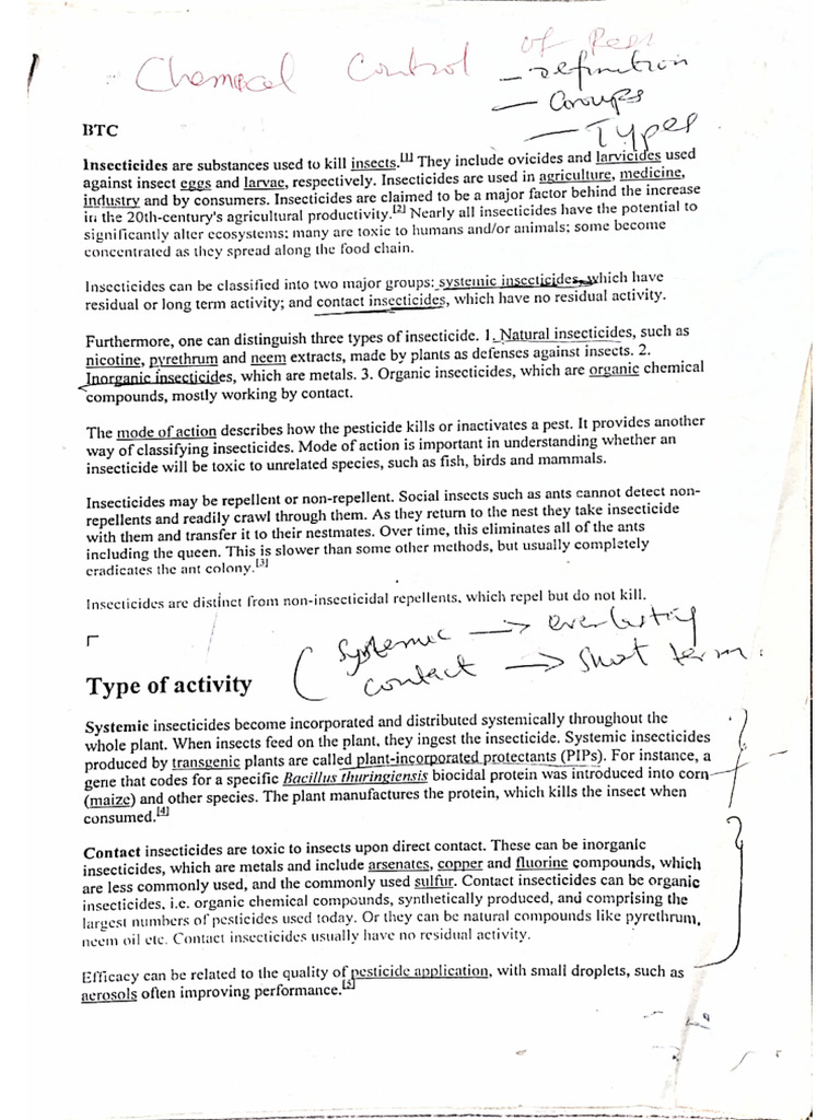 Chemical Control | PDF