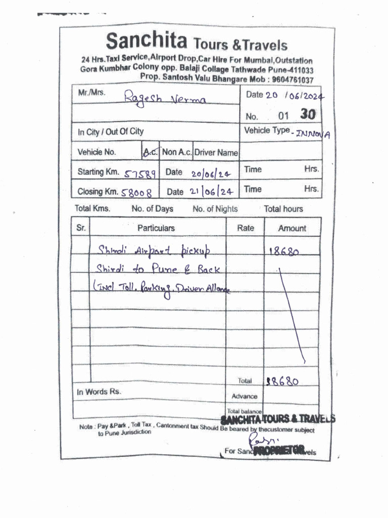 Taxi Bill | PDF
