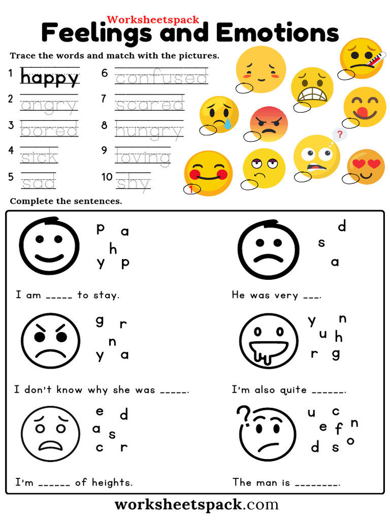 Feelings and Emotions Worksheet | PDF