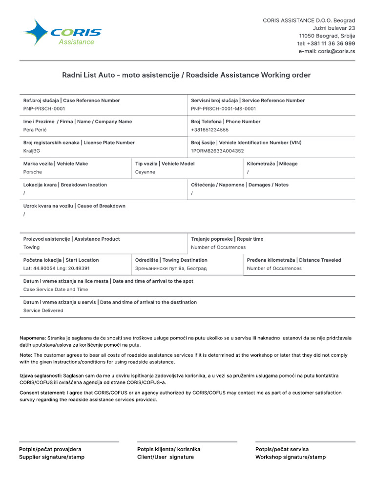 Roadside Assistance Working Order | PDF | Land Transport | Motor Vehicle