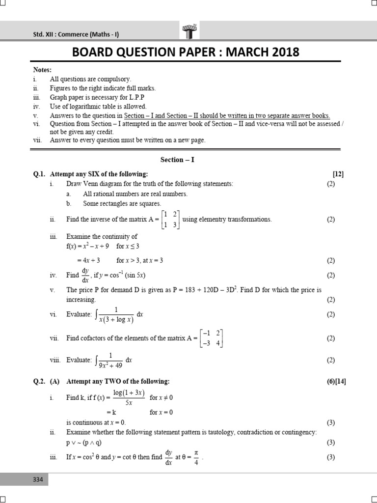 MH BOARDS -Maths PYQ | PDF | Statistics | Inequality (Mathematics)