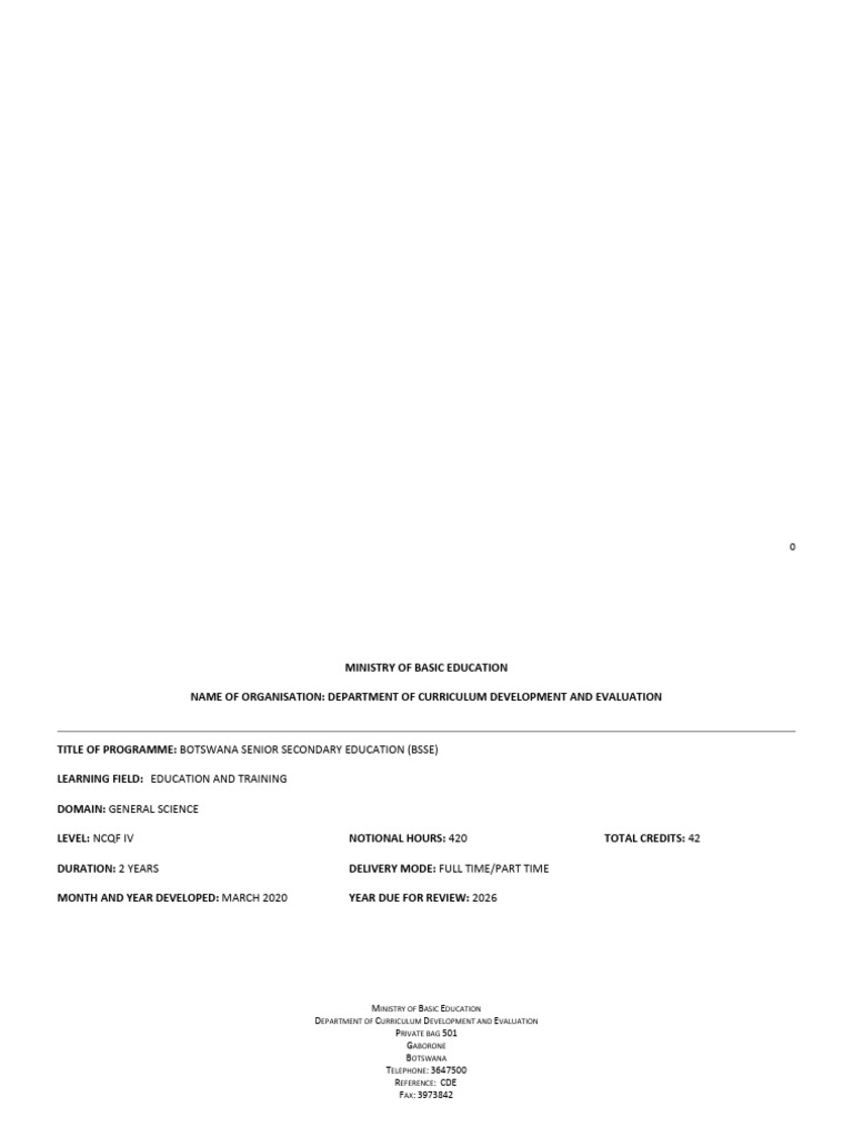 BSSE General Science Syllabus Overview | PDF | Educational Assessment ...