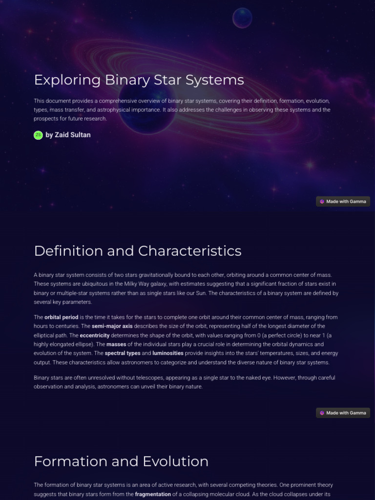 Exploring Binary Star Systems | PDF | Stars | Supernova
