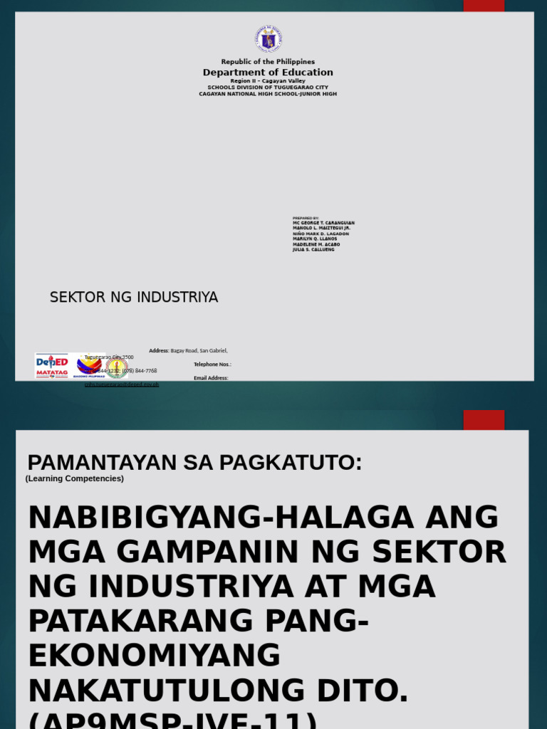 G9 AP Q4 Week 6 Sektor NG Industriya | PDF