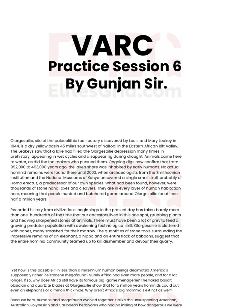 Varc Practice Session 6 by Gunjan Sir | PDF | Lyme Disease | Thought