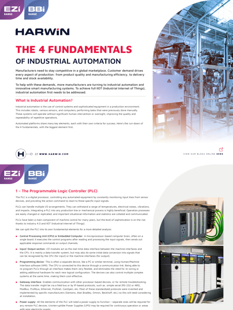 Four Fundamentals of Industrial Automation | PDF | Programmable Logic ...