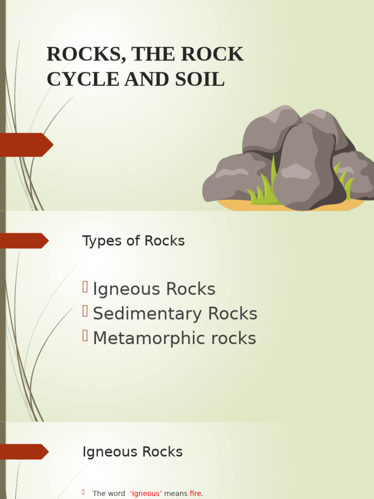 Rocks, The Rock Cycle and Soil (Autosaved) | PDF | Rock (Geology ...
