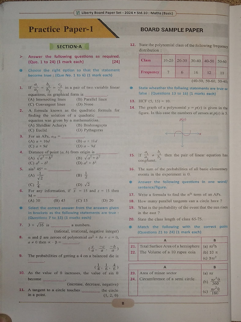 Liberty Maths Paper | PDF