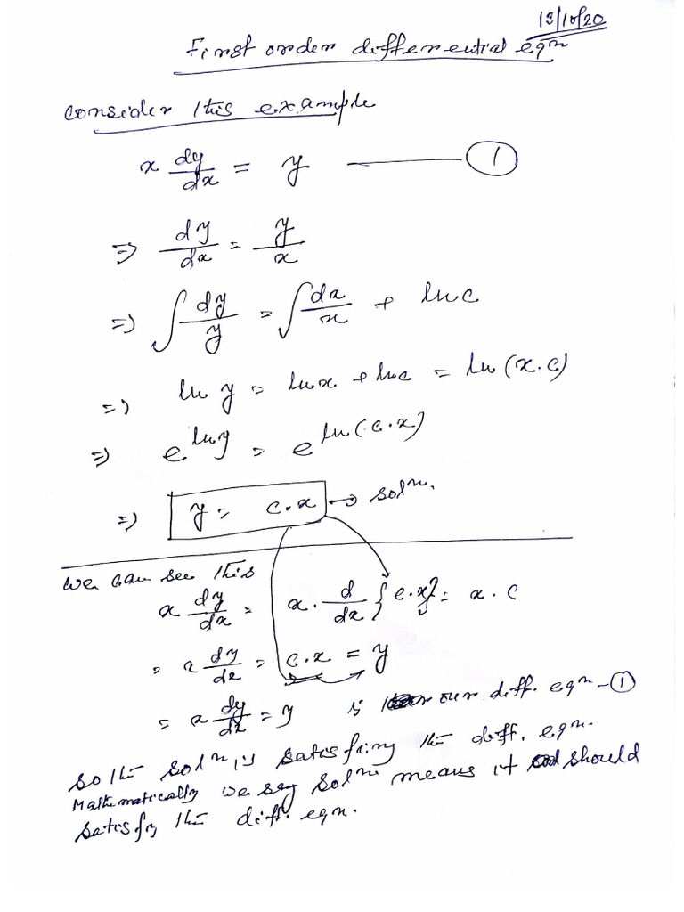 Solution of Differential Equation | PDF