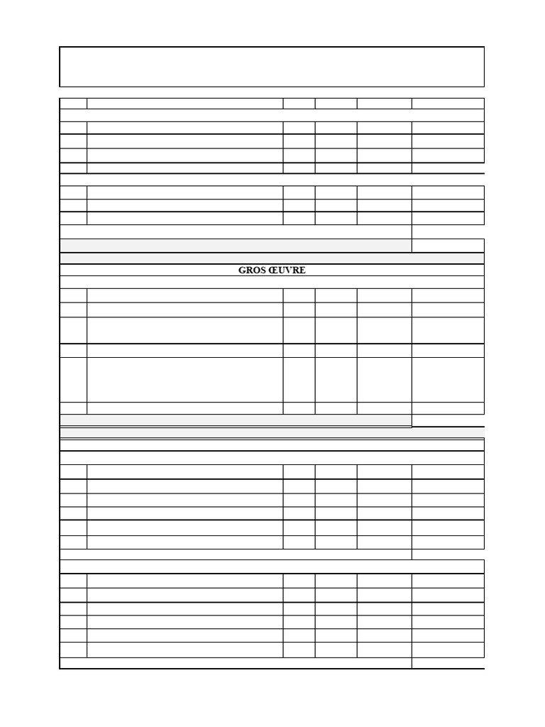 Devis Quantitatif | PDF | Matériaux | Génie du bâtiment