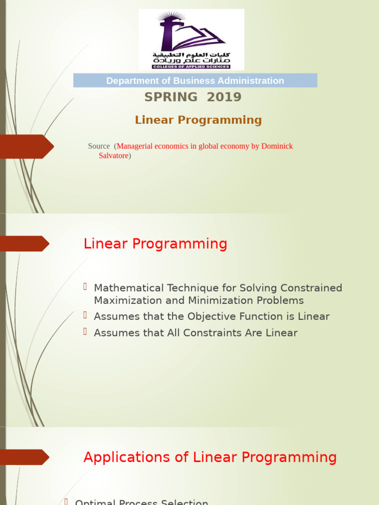 ch-10-Linear Programming | PDF | Mathematical Optimization | Linear Programming