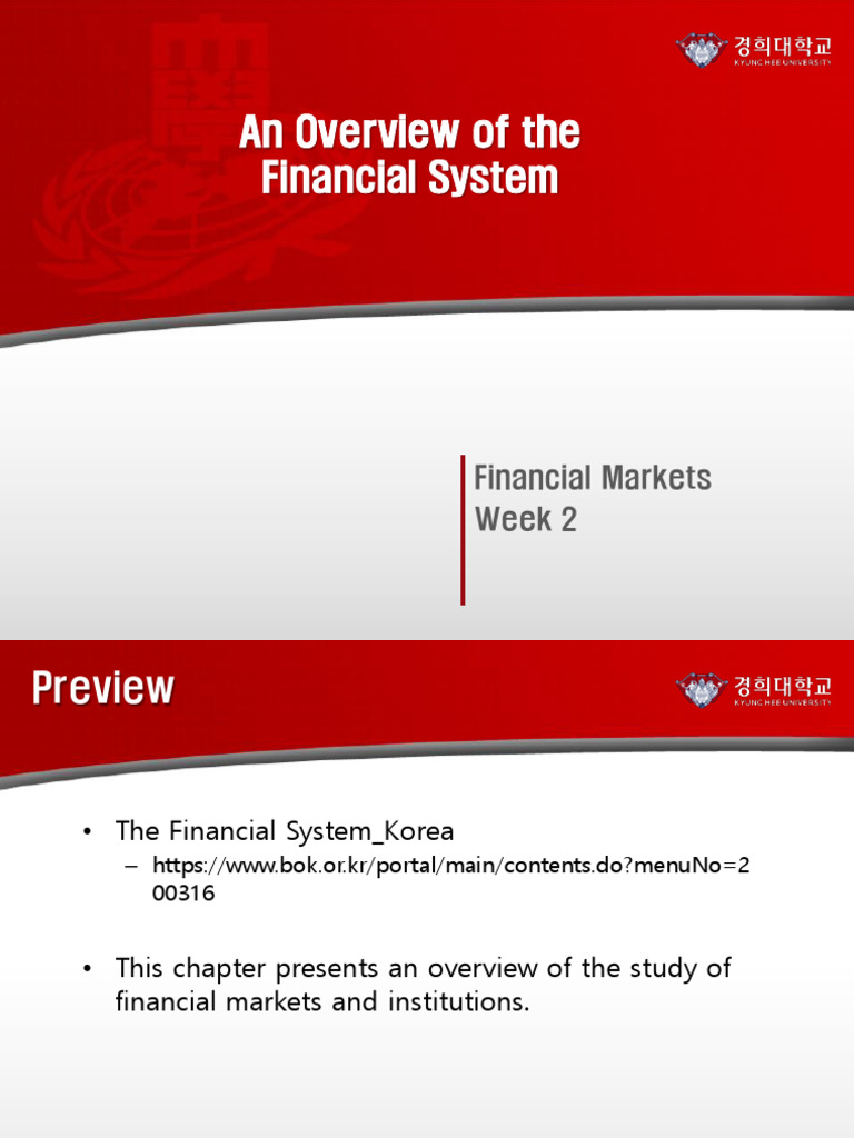 Overview of Financial Markets and Institutions | PDF | Financial ...