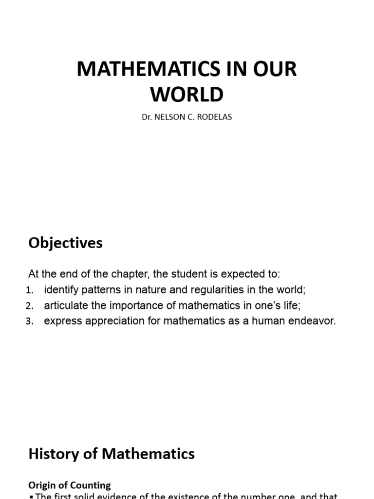 Lesson 1 - Mathematics in Our World | PDF | Pattern | Fractal