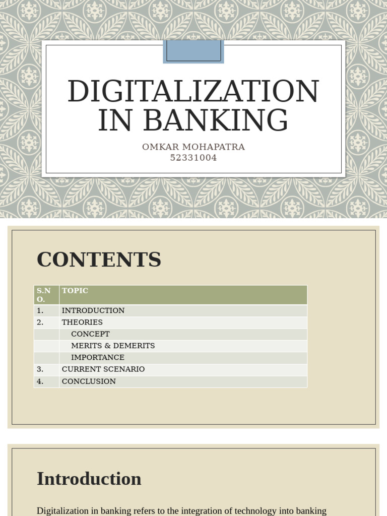Digitalization in Banking Omkar | PDF | Banks | Security