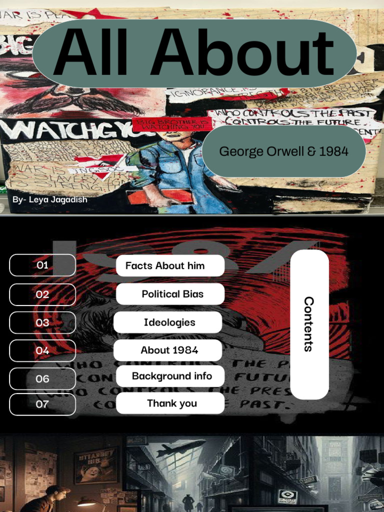 Leya's PPT About George Orwell and 1984 | PDF | Totalitarianism | George Orwell