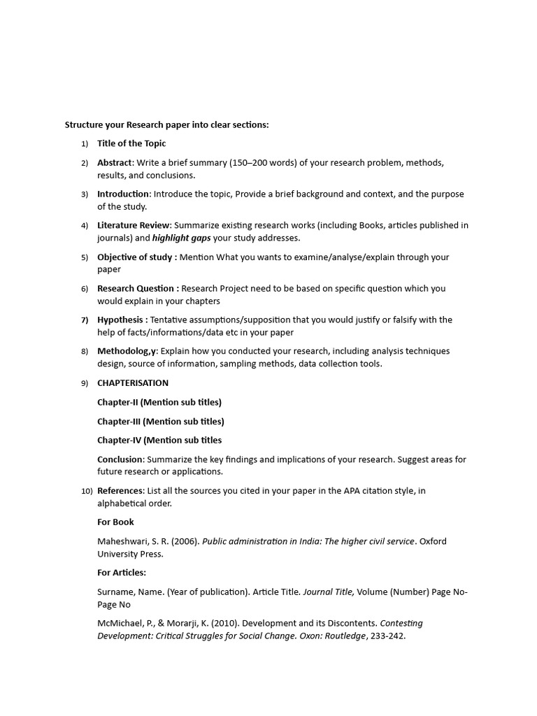 Research Paper Structure Guide | PDF