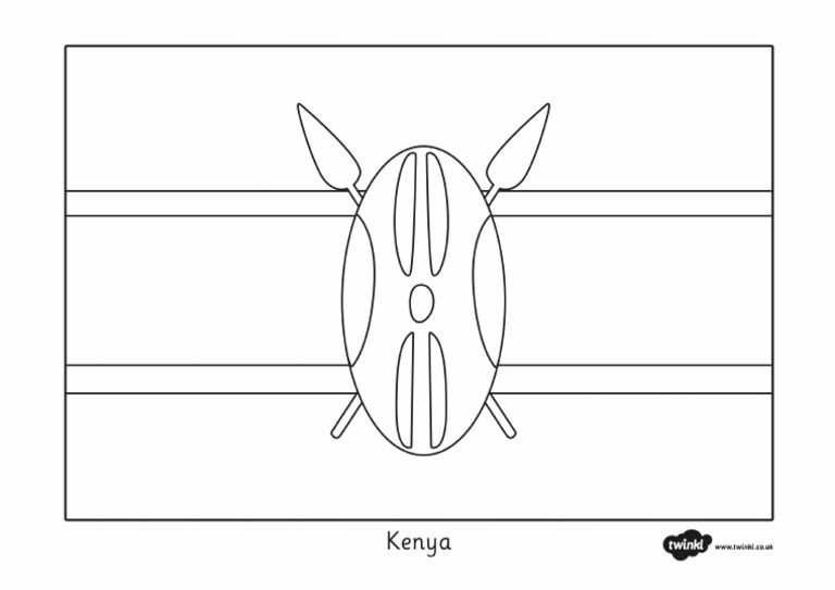 Kenyan Flag Colouring Sheet | PDF