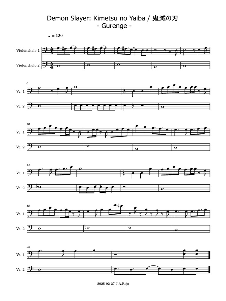 Demon_Slayer_EASY_-_Kimetsu_no_Yaiba__OP_-_Gurenge (1) | PDF