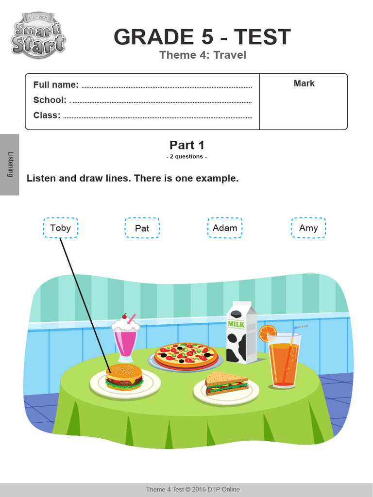 I-Learn Smart Start Grade 5 Theme 4 - Listening Test - TB | PDF