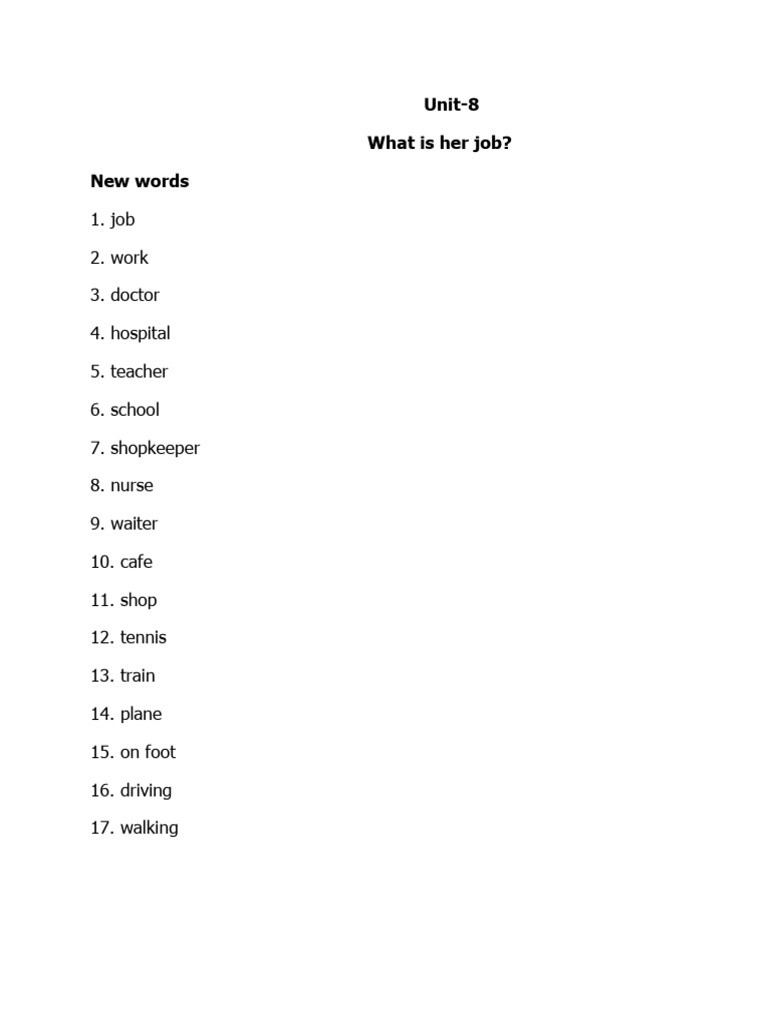 Understanding Jobs and Work Vocabulary | PDF