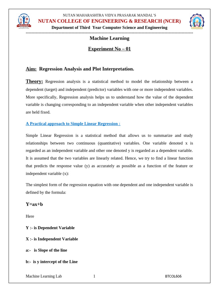 Simple Linear Regression in Python | PDF | Dependent And Independent Variables | Linear Regression