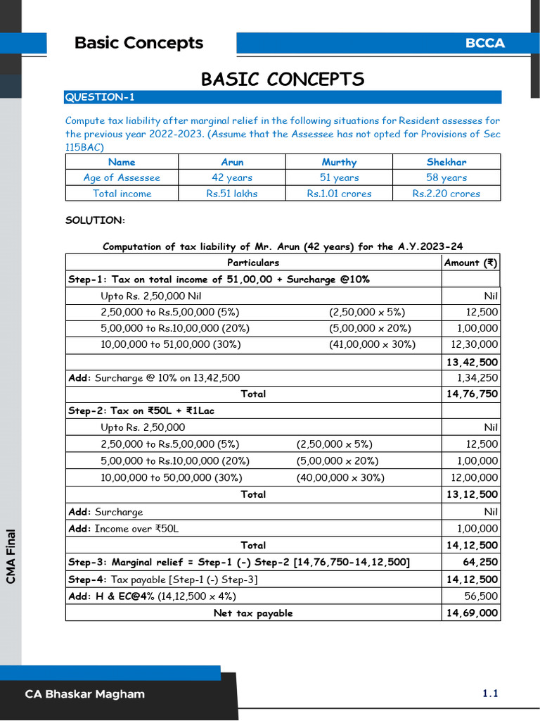 Cma Final Dt - Work Book | PDF | Income Tax | Taxes