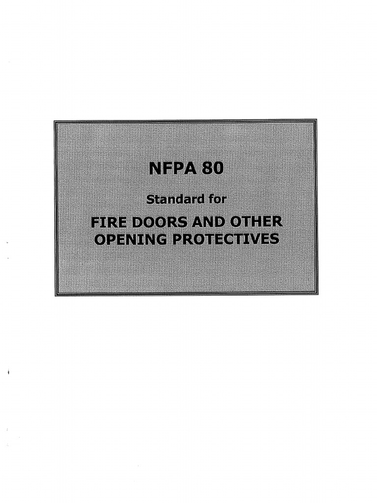 Nfpa 80 - 2007 | PDF