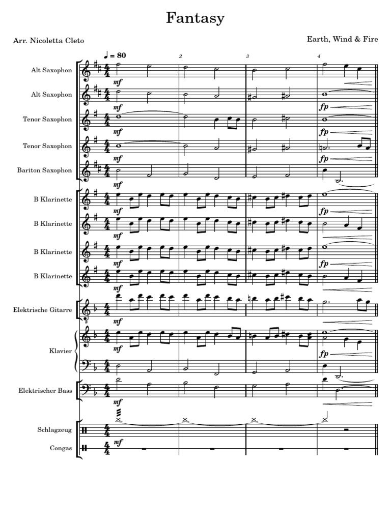 Fantasy – Earth, Wind & Fire | PDF | Saxophone | Woodwind Instruments