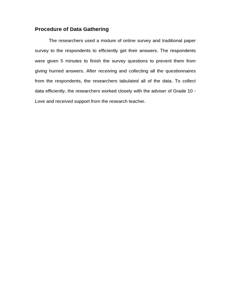 Procedure of Data Gathering | PDF