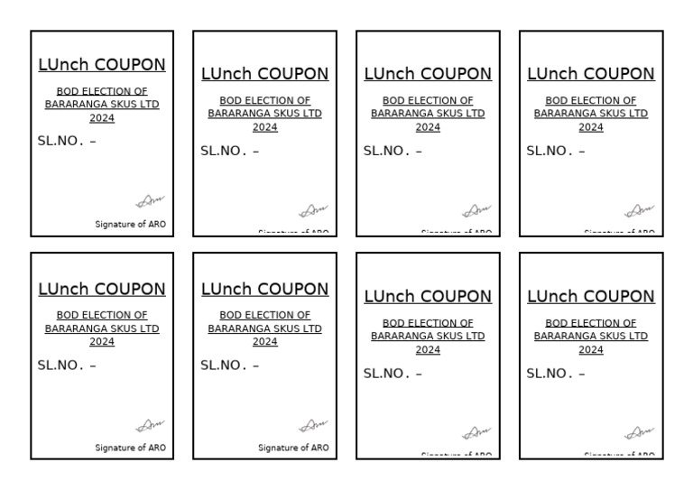 Lunch Token | PDF