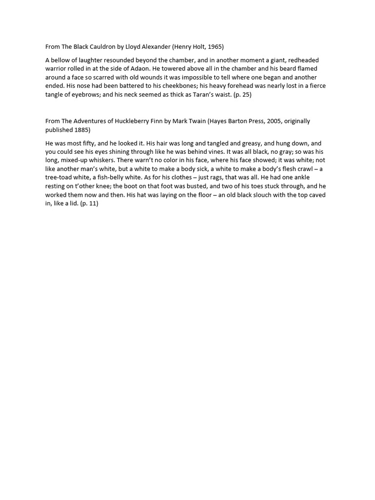 Character descriptions | PDF