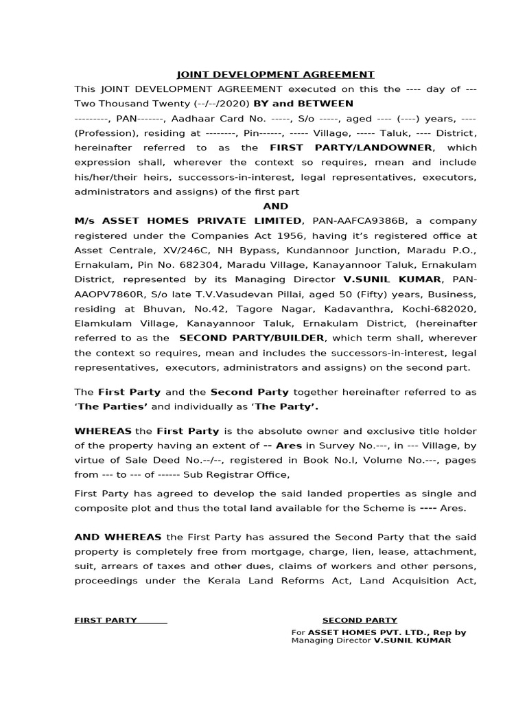 Joint Development Agreement | PDF | Indemnity | Taxes