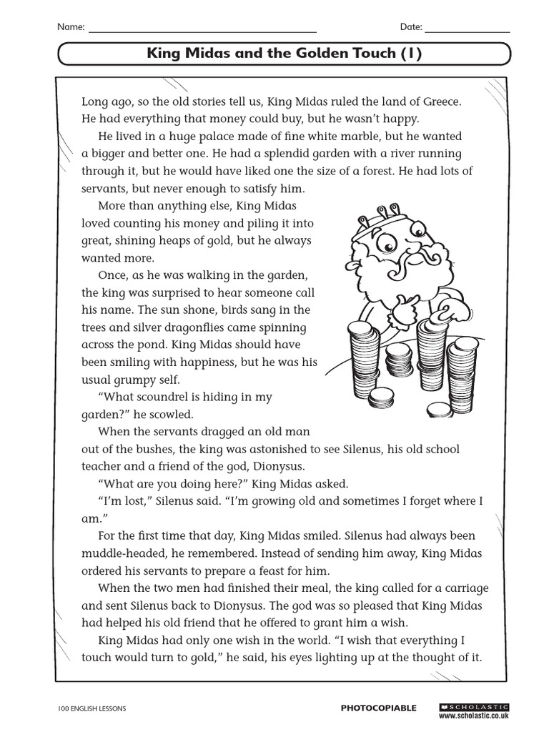 King Midas and the Golden Touch | PDF | Dionysus
