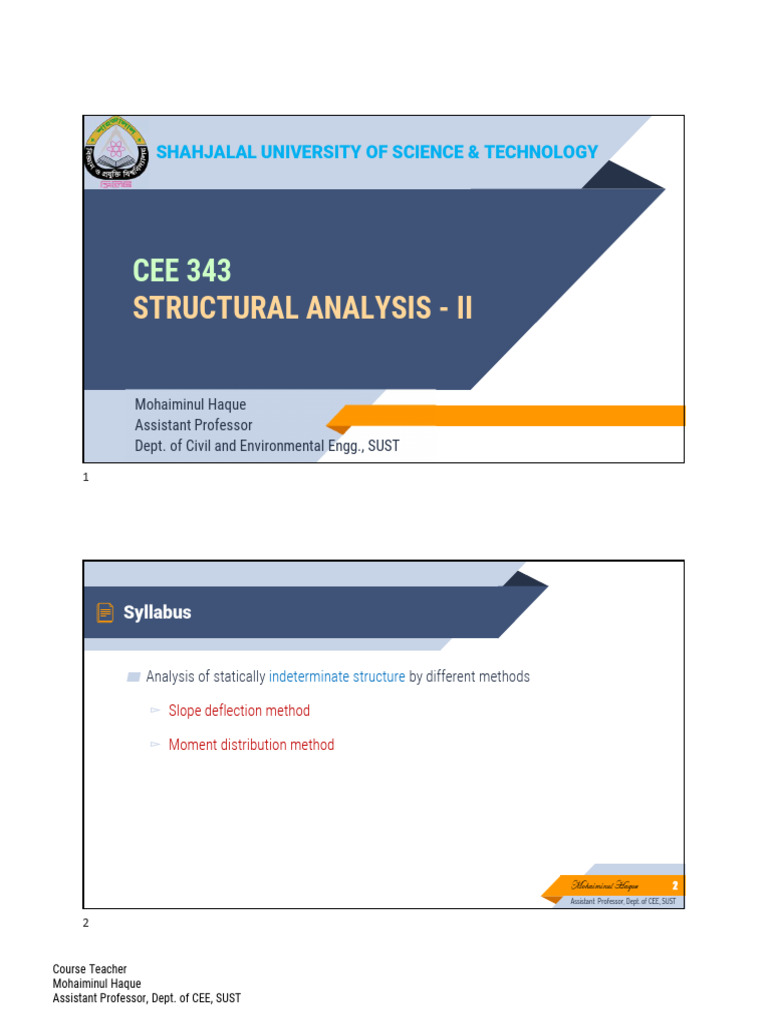 Analysis of Inderminate Structure | PDF | Structural Analysis | Structural Engineering