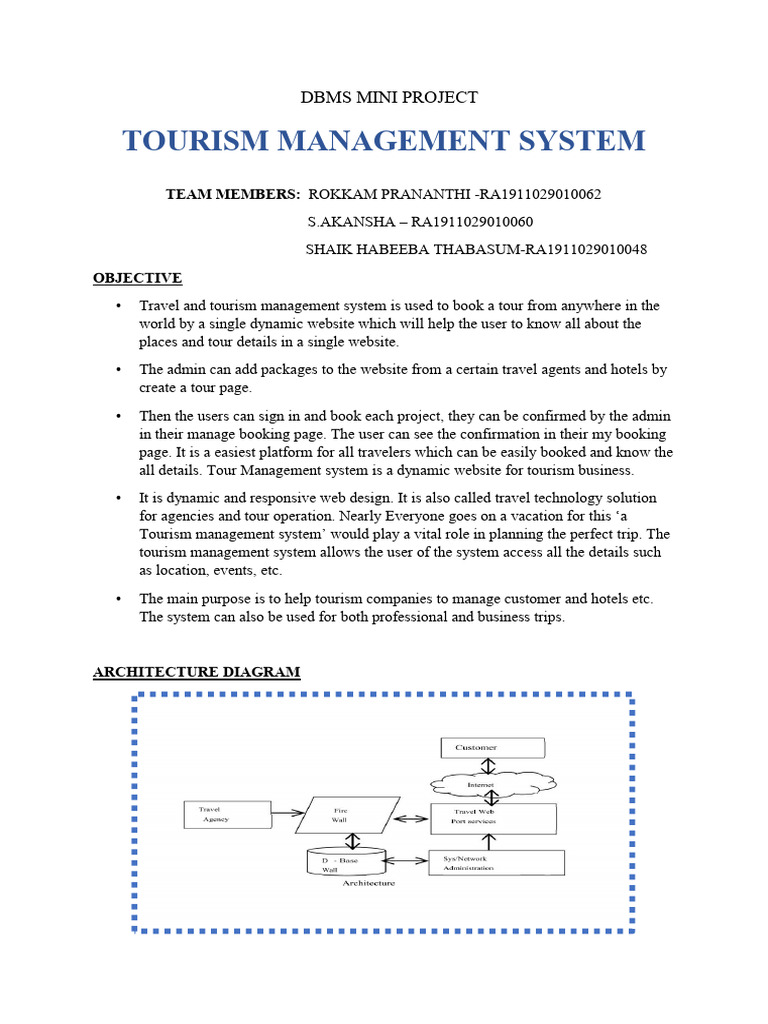 DBMS - Mini - Proj - Tourism Management System | PDF | Internet | Computing