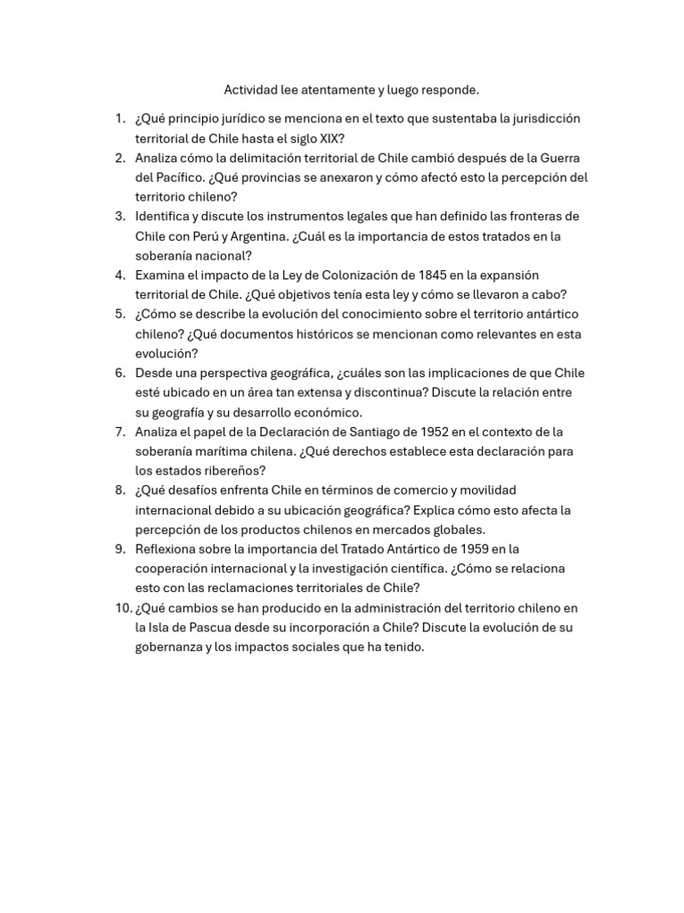 Actividad Lee Atentamente y Luego Responde | PDF