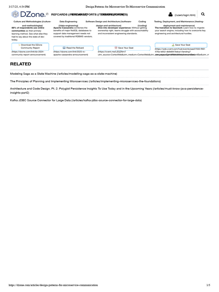 Design Patterns For Microservice-To-Microservice Communication | PDF | Client–Server Model ...