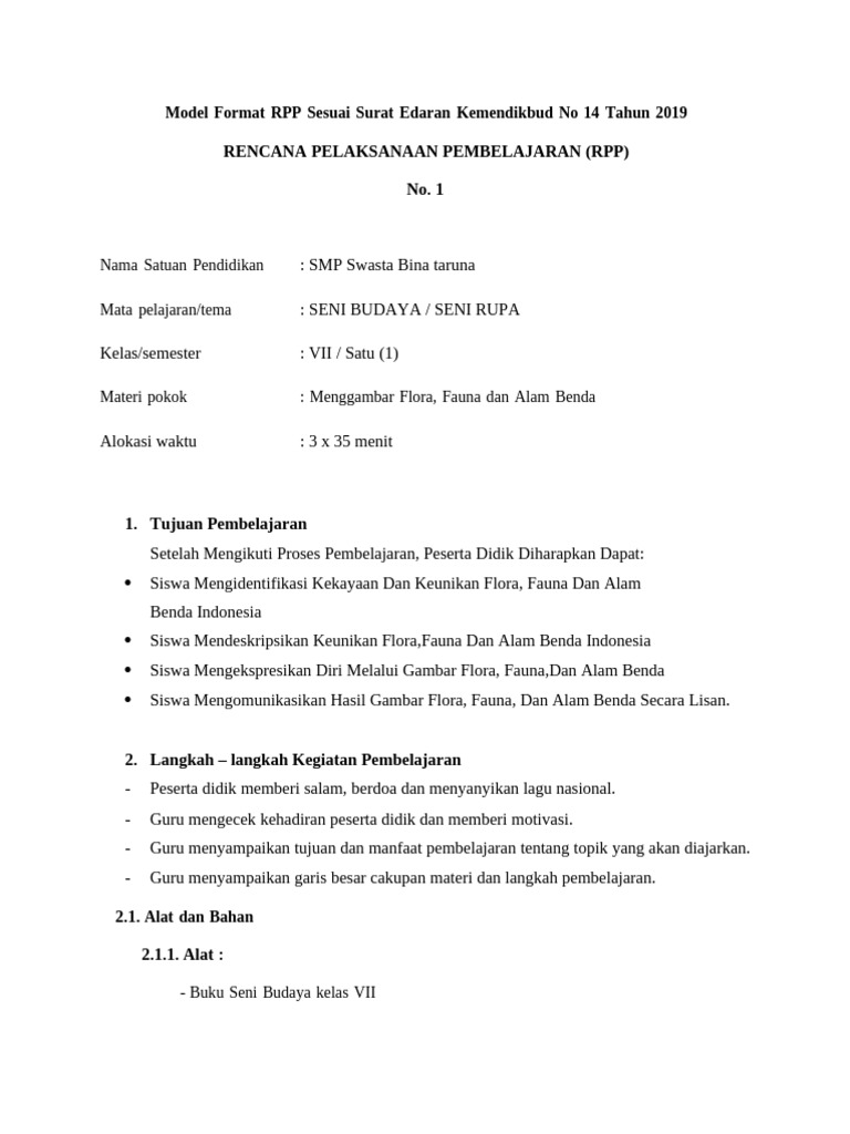 RPP SBK Kelas VII Sem Ganjil-GENAP[1] | PDF