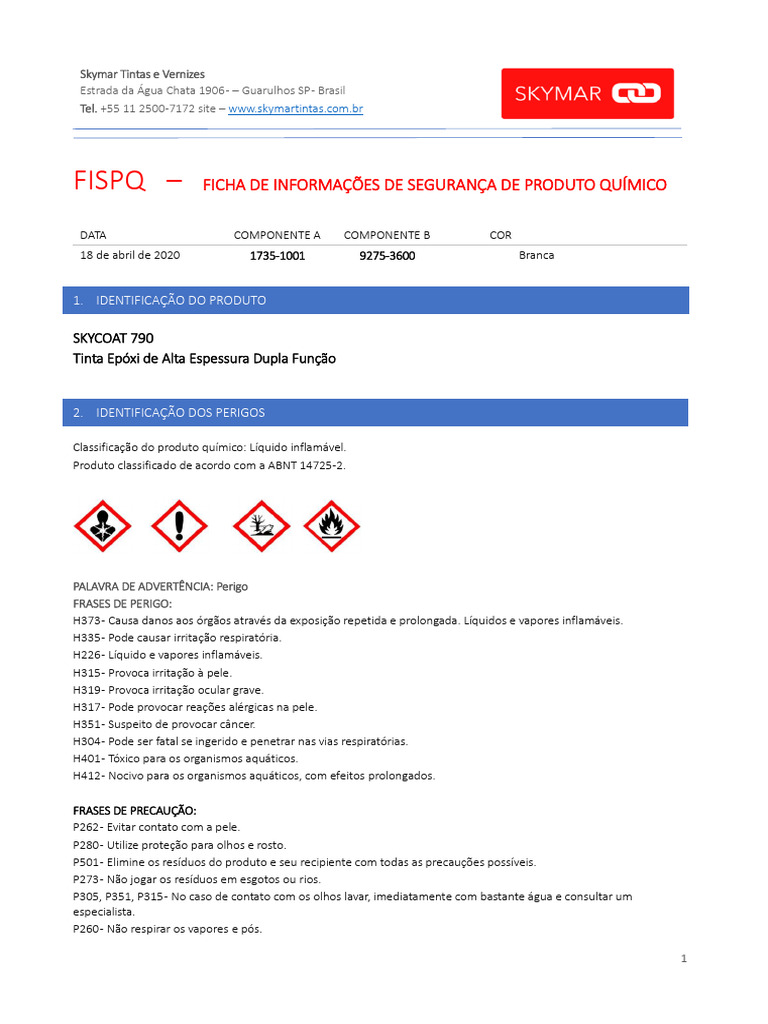 Skymar - Componente B | PDF | Incêndios | Epóxi