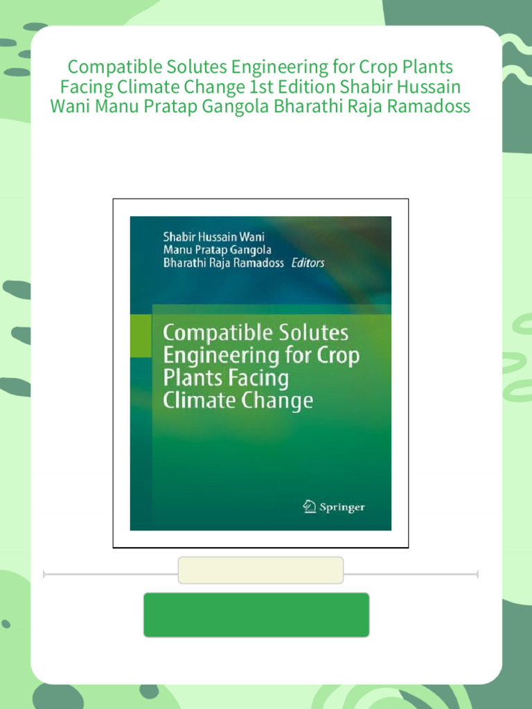 Compatible Solutes Engineering For Crop Plants Facing Climate Change ...