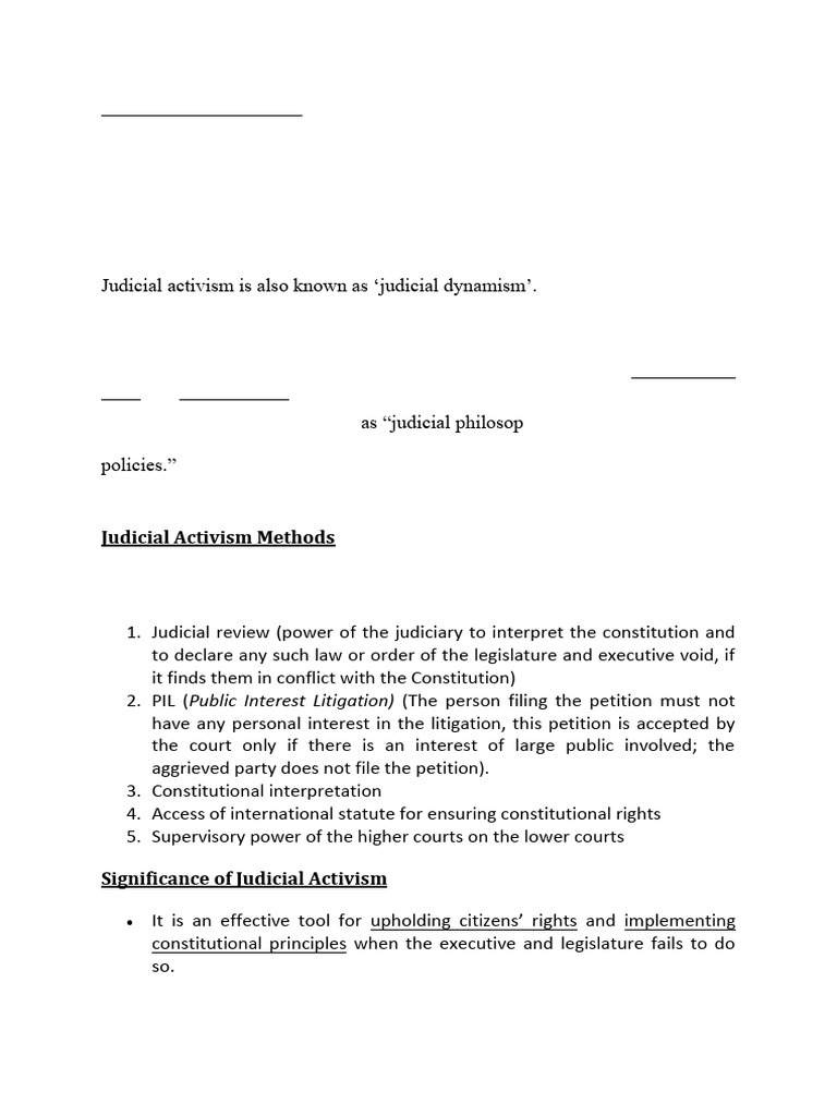 Judicial Activism Compressed | PDF | Governance | Public Sphere